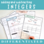 Grade 7 - Add and Subtract Integers - Worksheets - Differentiated ...