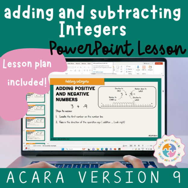 Grade 7 - Add and Subtract Integers - PowerPoint Lesson - Teacher ...