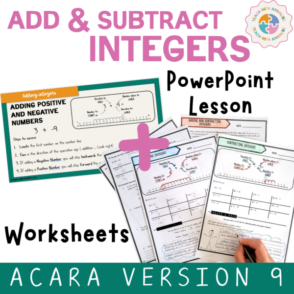 BUNDLE Grade 7 Integers - Worksheets and PowerPoint Lesson - Teacher ...