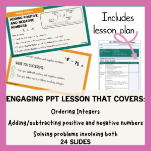 BUNDLE Grade 7 Integers - Worksheets and PowerPoint Lesson - Teacher ...