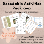 Decodable 'ee' Reading, Spelling & Writing Activities Long E Vowel ...