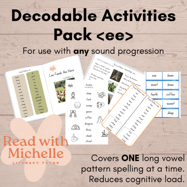 Decodable 'ee' Reading, Spelling & Writing Activities Long E Vowel ...