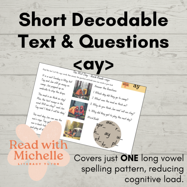 Quick Read 12 Decodable Passages with Comprehension Pack 1 Long AEIOU ...