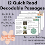 Quick Read 12 Decodable Passages with Comprehension Pack 1 Long AEIOU ...
