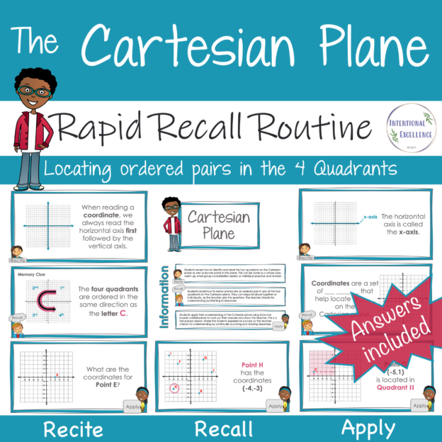 Cartesian Plane Coordinate System Plotting Points Warm Up Worksheets ...
