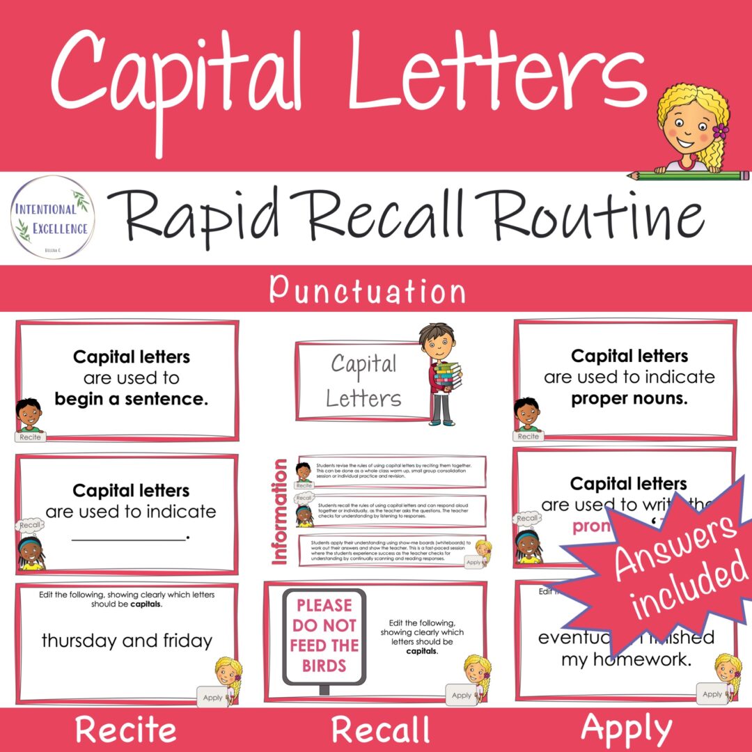 Capital Letters WARM UP Punctuation Literacy Review Rapid Recall ...