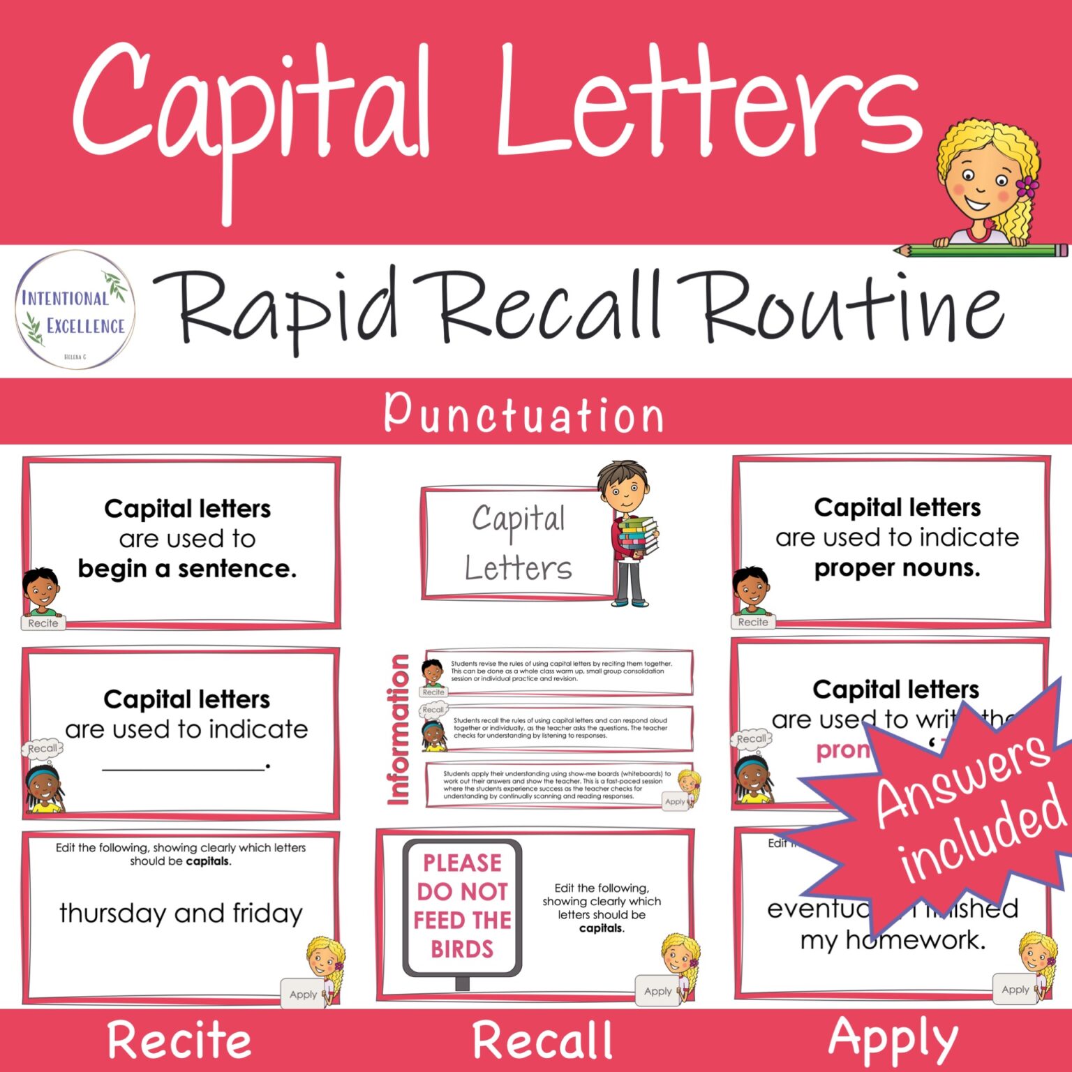Capital Letters WARM UP Punctuation Literacy Review Rapid Recall ...