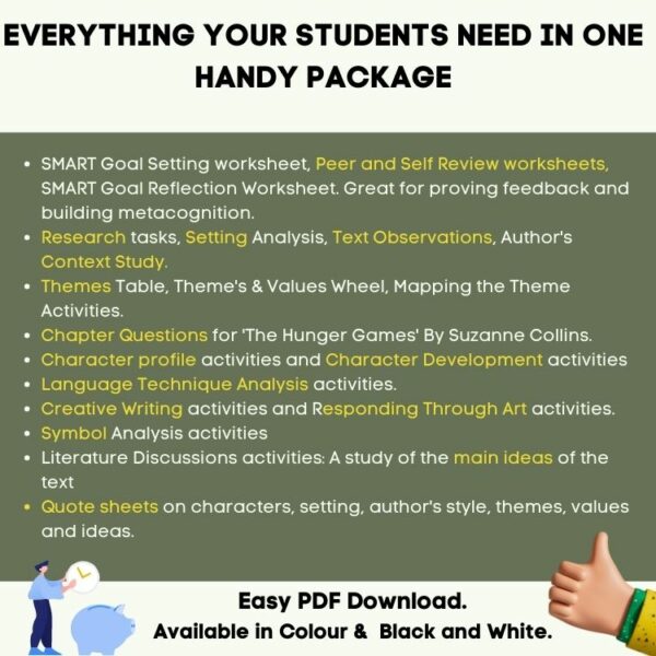 The Hunger Games Novel Study & Student Booklet - Unit - Chapter ...