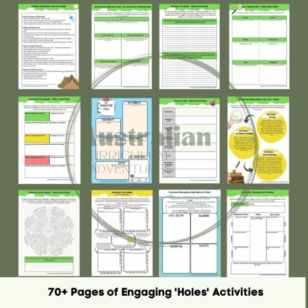 Holes Novel Study & Student Booklet - Printables - Unit - Chapter ...