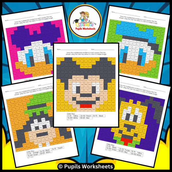 Disney Multiplication Coloring Worksheets I Mystery Pixel Art Math ...
