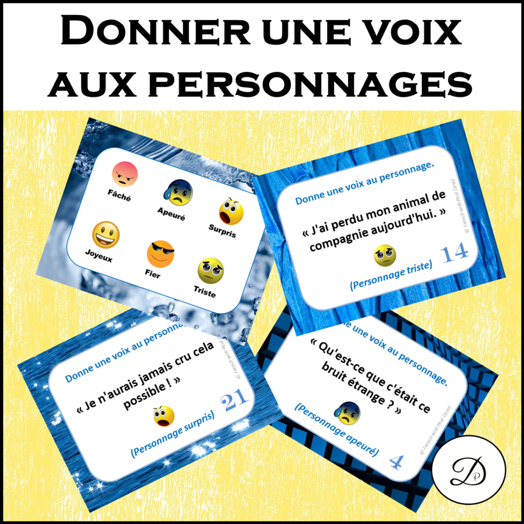Donner une voix aux personnages - 32 cartes à tâches / French Task ...