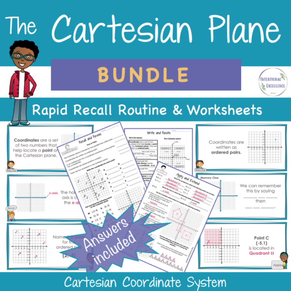 Cartesian Plane Coordinate System Plotting Points Warm Up Worksheets ...
