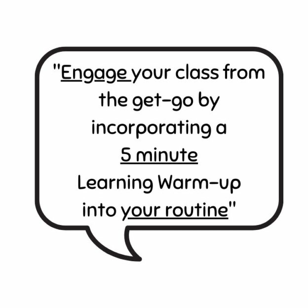 Learning Warm Ups - 5 Minute Activities - All Subjects - Activity ...