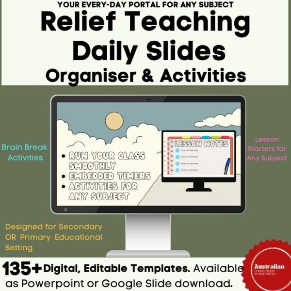Substitute Casual Relief Teaching Resource Daily Slides Organiser and ...