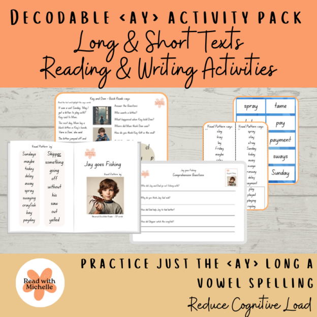FREE Decodable 'ay' Activities & Text Long A Vowel Extended/Complex ...