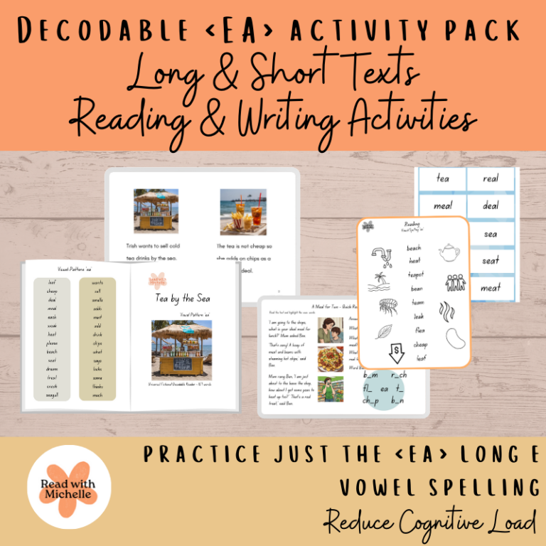 Decodable 'ea' Text & Passage with Activities Long E Extended or ...