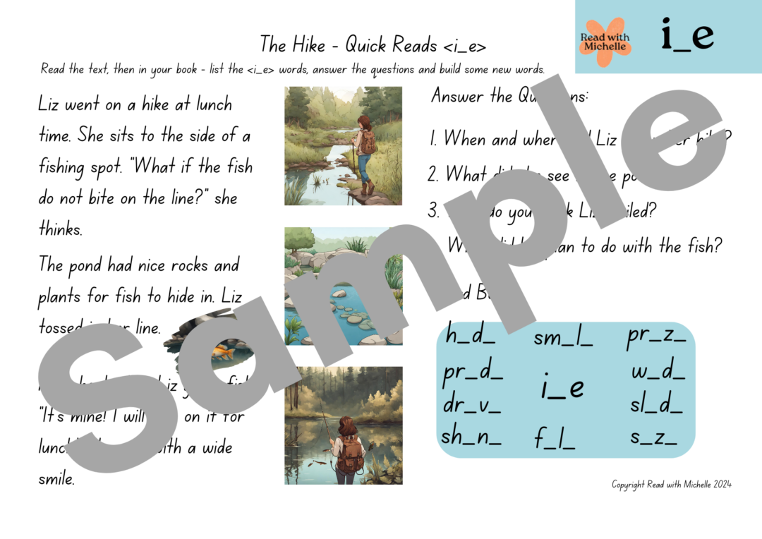 Decodable Text & Passage with Activities 'i_e' Long I Extended/Complex ...