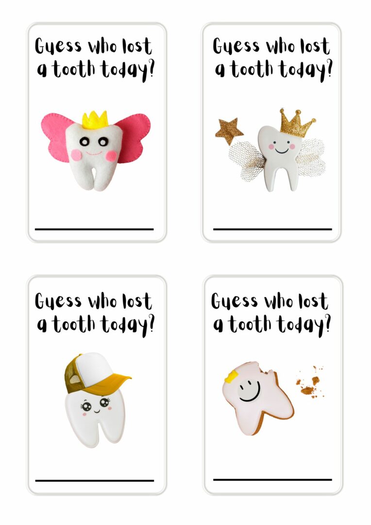 FREE Lost Tooth Cards - Teacher's little tooth helper, print, cut and ...