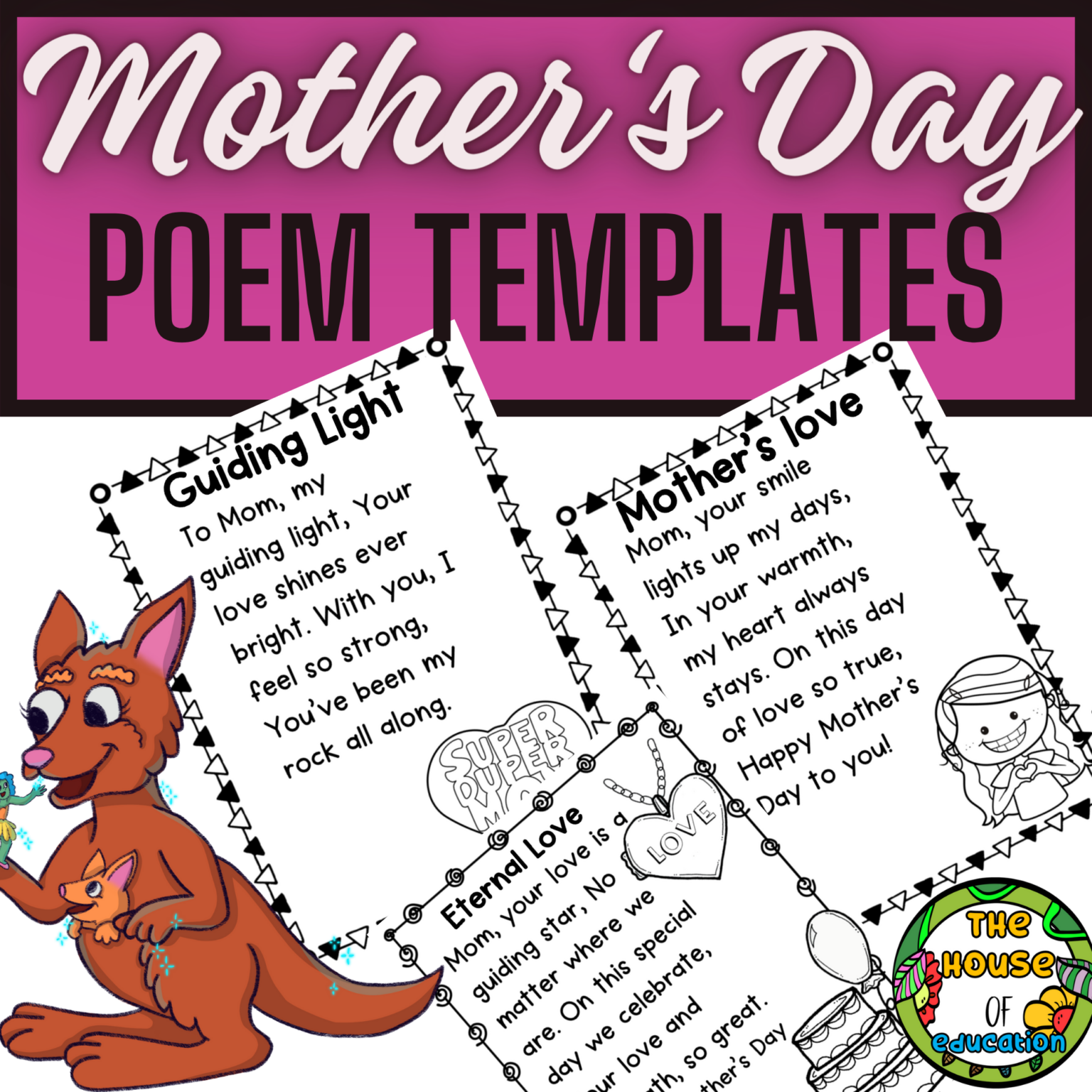 Mother's Day Poem Templates/ Mom Like a Flower/ Poem Gift - Teacher ...