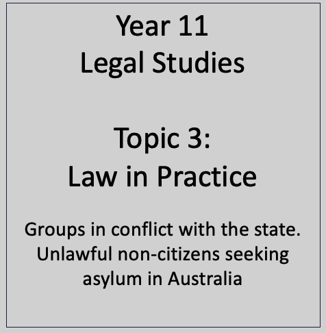 Yr.11 Legal Studies: Law in practice - Groups in conflict with the ...