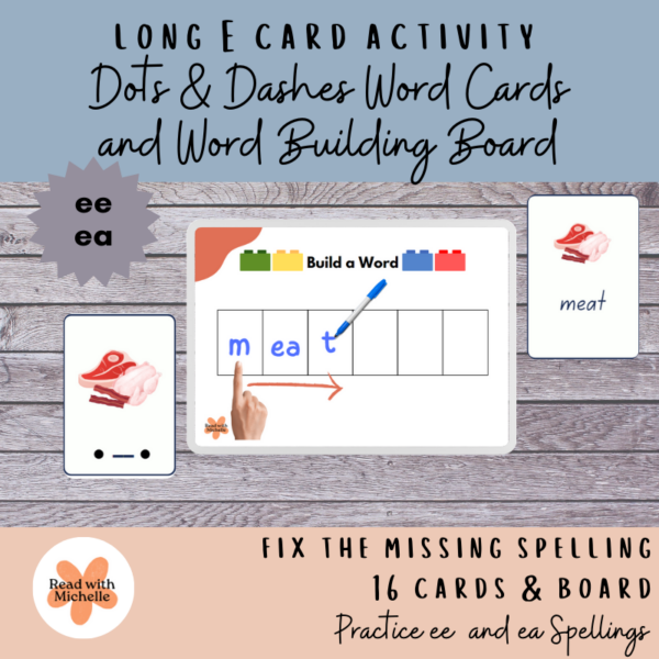 Long E 'ee' and 'ea' Word & Picture Cards with Word Building Board ...