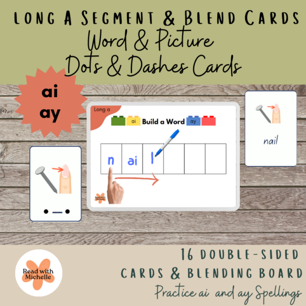 Long A 'ai' and 'ay' Blend and Segment Word Card & Board Set - Teacher ...