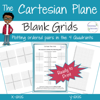 Plotting Coordinates Cartesian Plane BLANK Grids 1 and 4 Quadrant ...