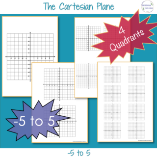 Plotting Coordinates Cartesian Plane BLANK Grids 1 and 4 Quadrant ...