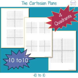 Plotting Coordinates Cartesian Plane BLANK Grids 1 and 4 Quadrant ...