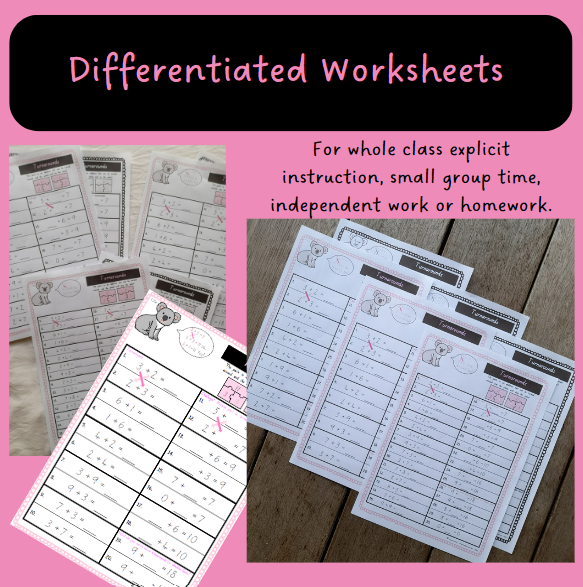 Turnaround Addition Strategy Worksheets - Teacher Professional Development