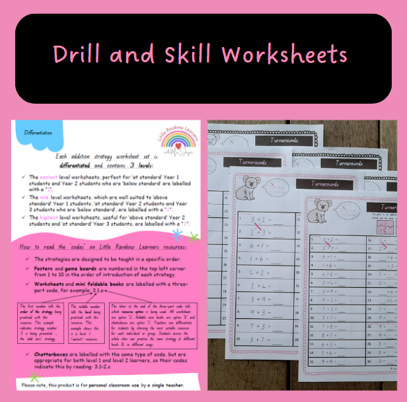 Turnaround Addition Strategy Worksheets - Teacher Professional Development