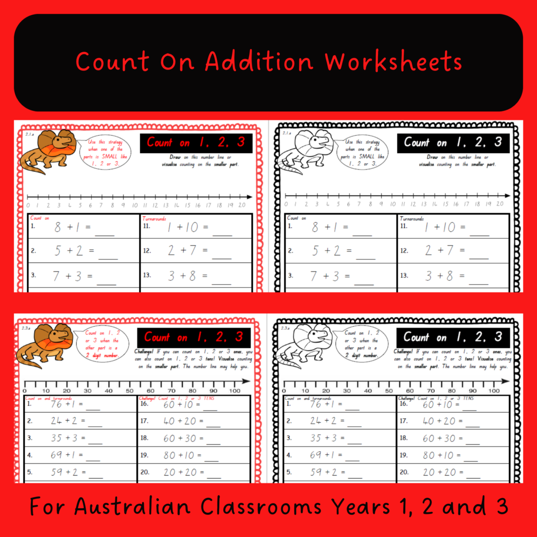 Count On Addition Strategy Worksheets - Teacher Professional Development