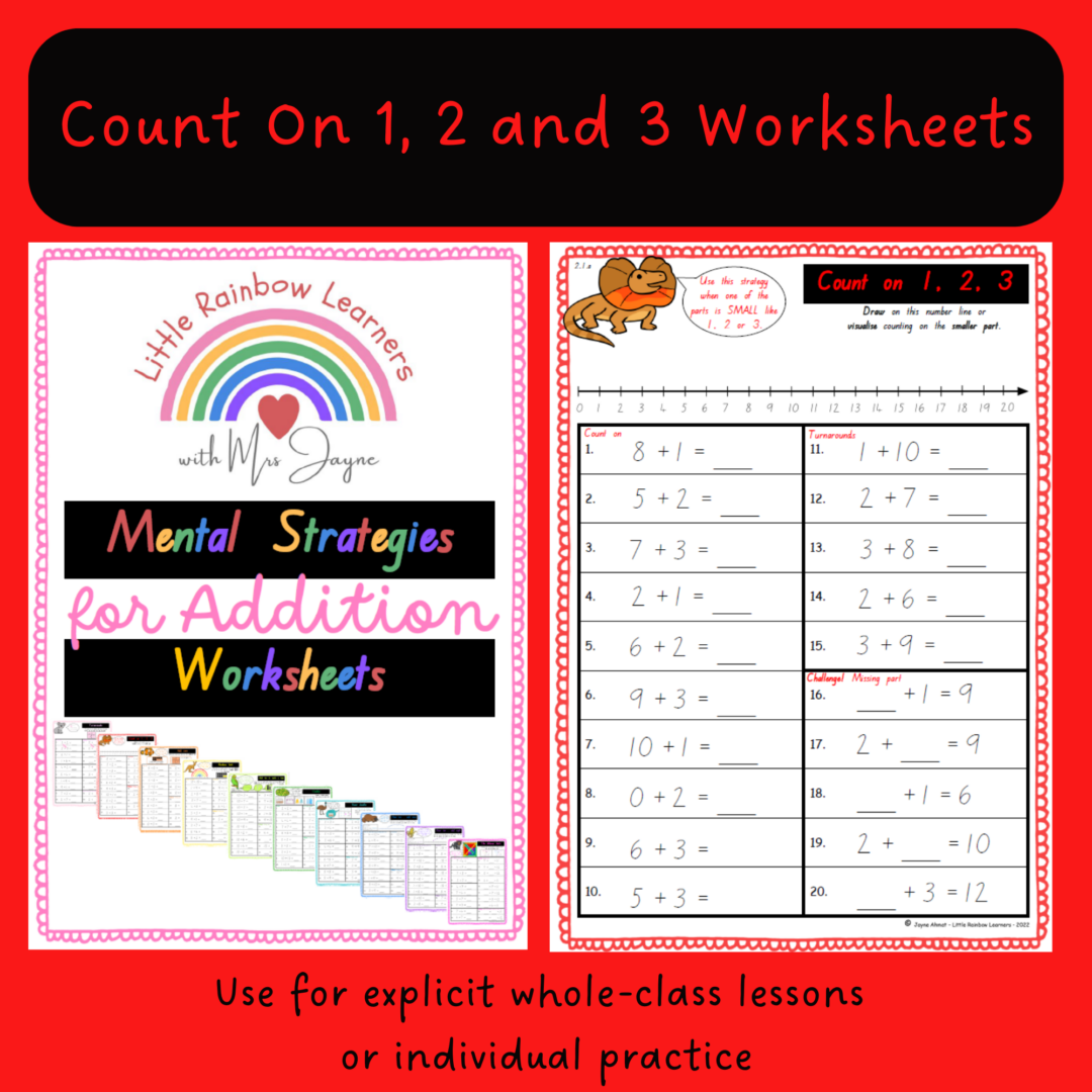Count On Addition Strategy Worksheets - Teacher Professional Development