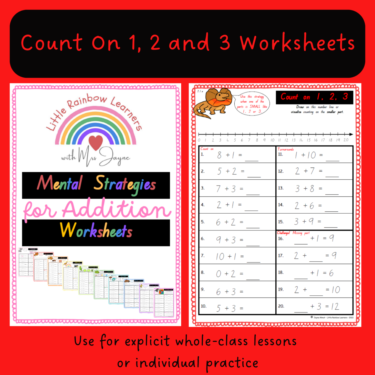 Count On Addition Strategy Worksheets - Teacher Professional Development