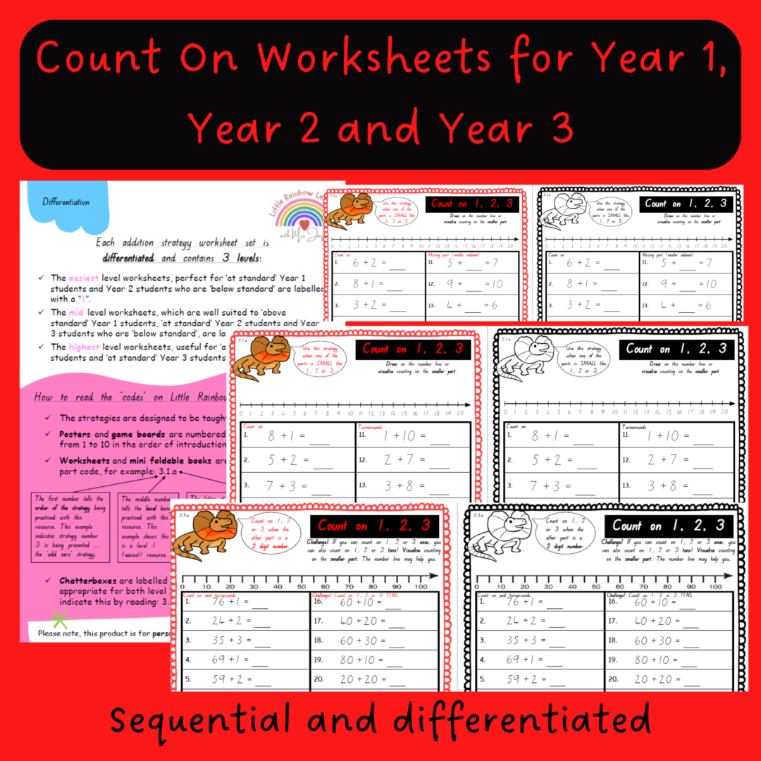 Count On Addition Strategy Worksheets - Teacher Professional Development