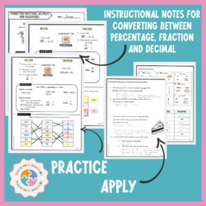GRADE 7 - Connecting Fractions, Decimals and Percentages Worksheets ...