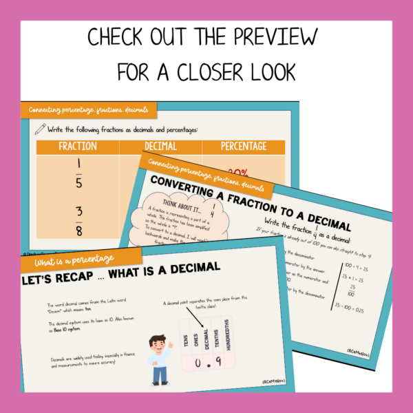 Convert FRACTIONS, PERCENTAGES and DECIMALS No-Prep PowerPoint and ...
