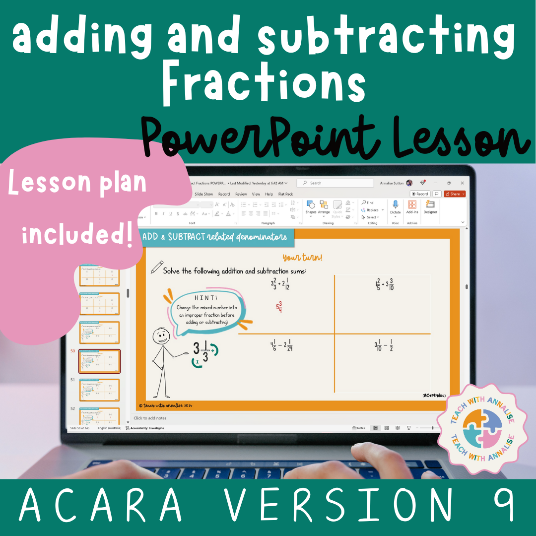 Year 7 Compare and Sort Fractions - WORKSHEETS - Teacher Professional ...