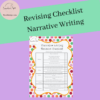 Revising Checklist Narrative Writing | Creative Writing Self-Checklist ...
