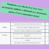 Revising Checklist Narrative Writing | Creative Writing Self-Checklist ...