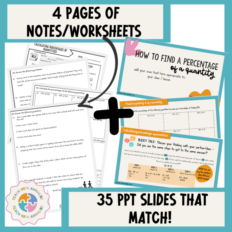 BUNDLE Percent of a Number Worksheet and PowerPoint DIFFERENTIATED ...