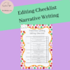 Editing Checklist - Narrative Writing | Creative Writing Editing Self ...