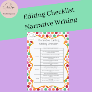 Editing Checklist - Narrative Writing | Creative Writing Editing Self ...