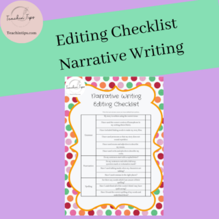 Editing Checklist - Narrative Writing | Creative Writing Editing Self ...
