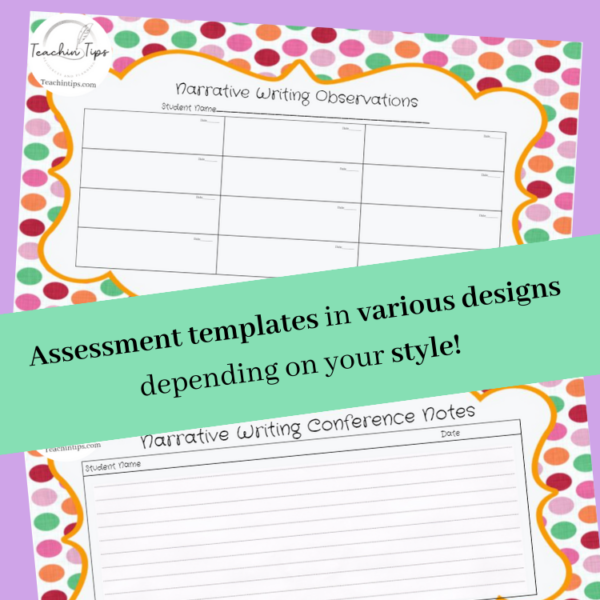 Narrative Writing Assessment Templates | Creative Writing Rubric ...