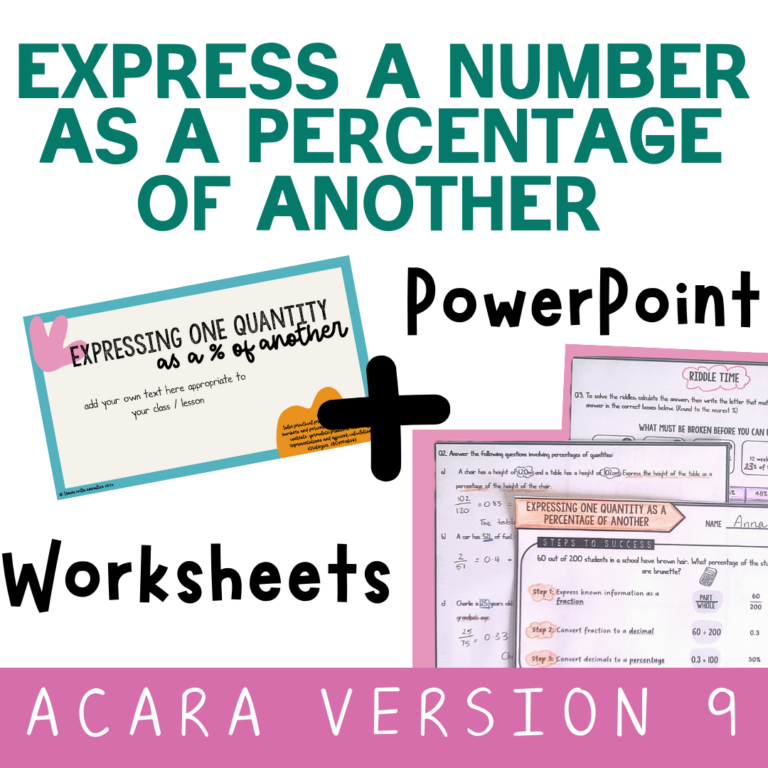 BUNDLE Express one number as a percentage of another PowerPoint ...