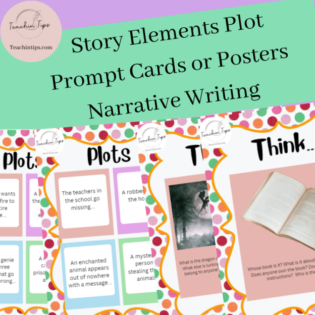 Story Elements & Plot Prompt Cards or Posters for Narrative Creative ...