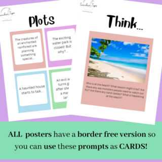 Story Elements & Plot Prompt Cards or Posters for Narrative Creative ...