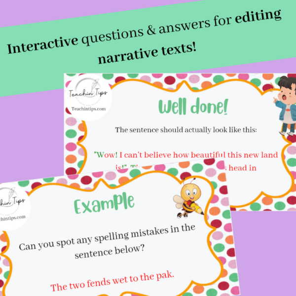 Editing Narrative Texts PowerPoint/Lesson Creative Writing - Teacher ...