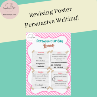 Revising Poster for Persuasive Writing | Opinion Writing Revision ...